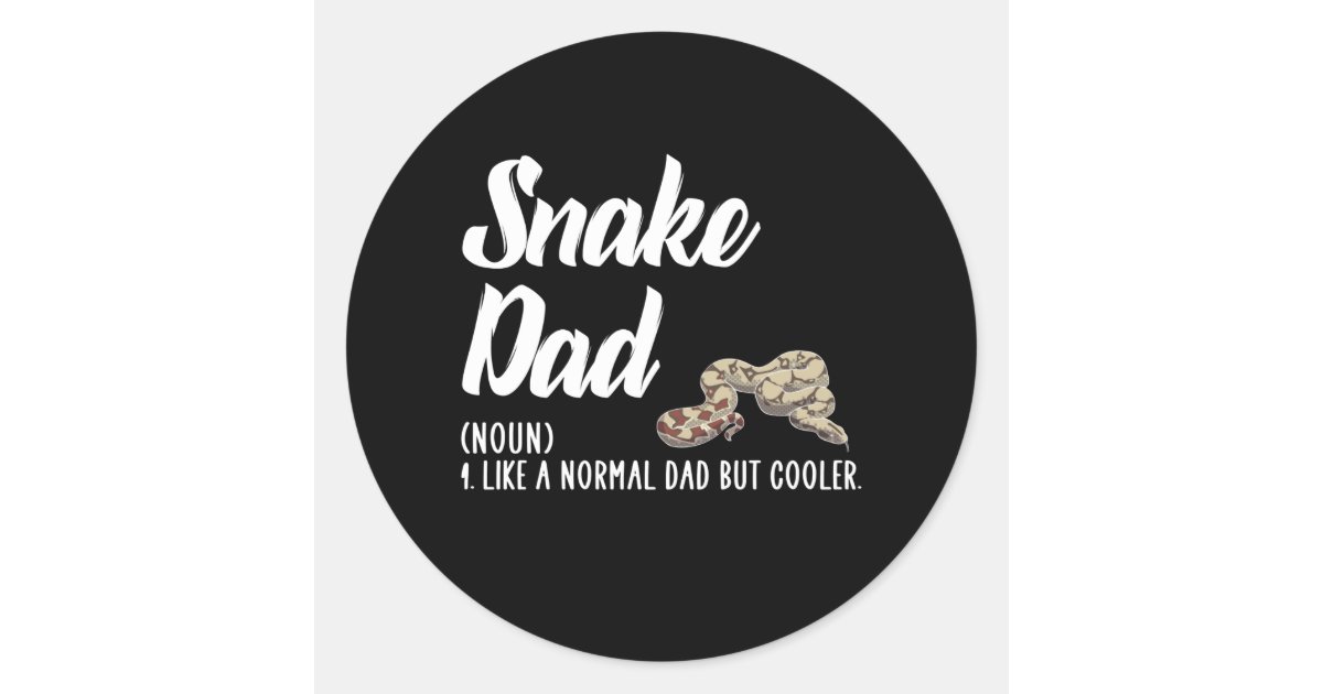 snake dad classic round sticker | Zazzle