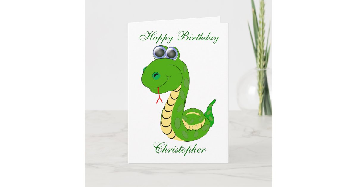 Snake Design Birthday Card | Zazzle