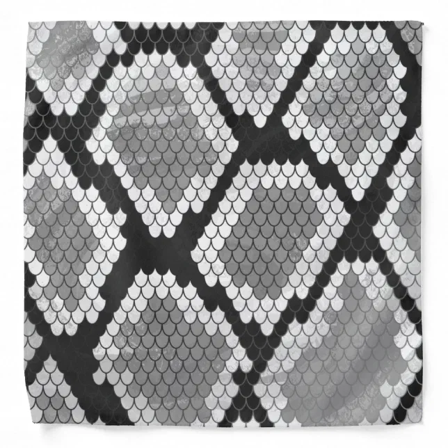 Snake Gray and Light Gray Print Bandana | Zazzle