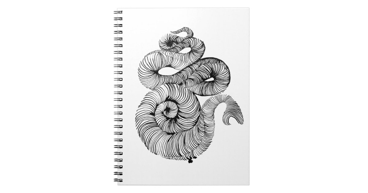 Snake ink drawing notebook | Zazzle