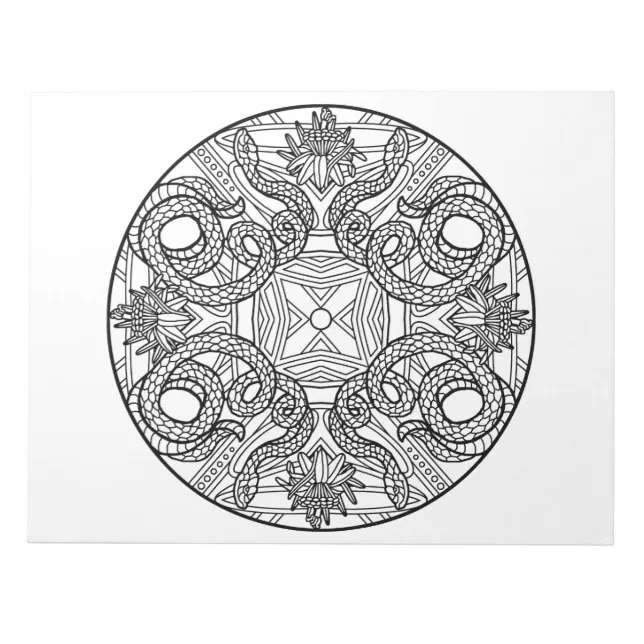 Snake Mandala Coloring Book Pad | Zazzle
