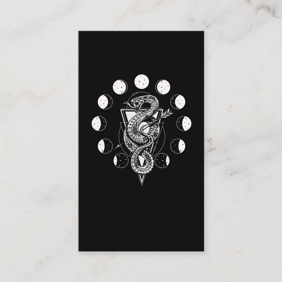 Snake Moon Phases Geometry Witch Crescent Business Card | Zazzle