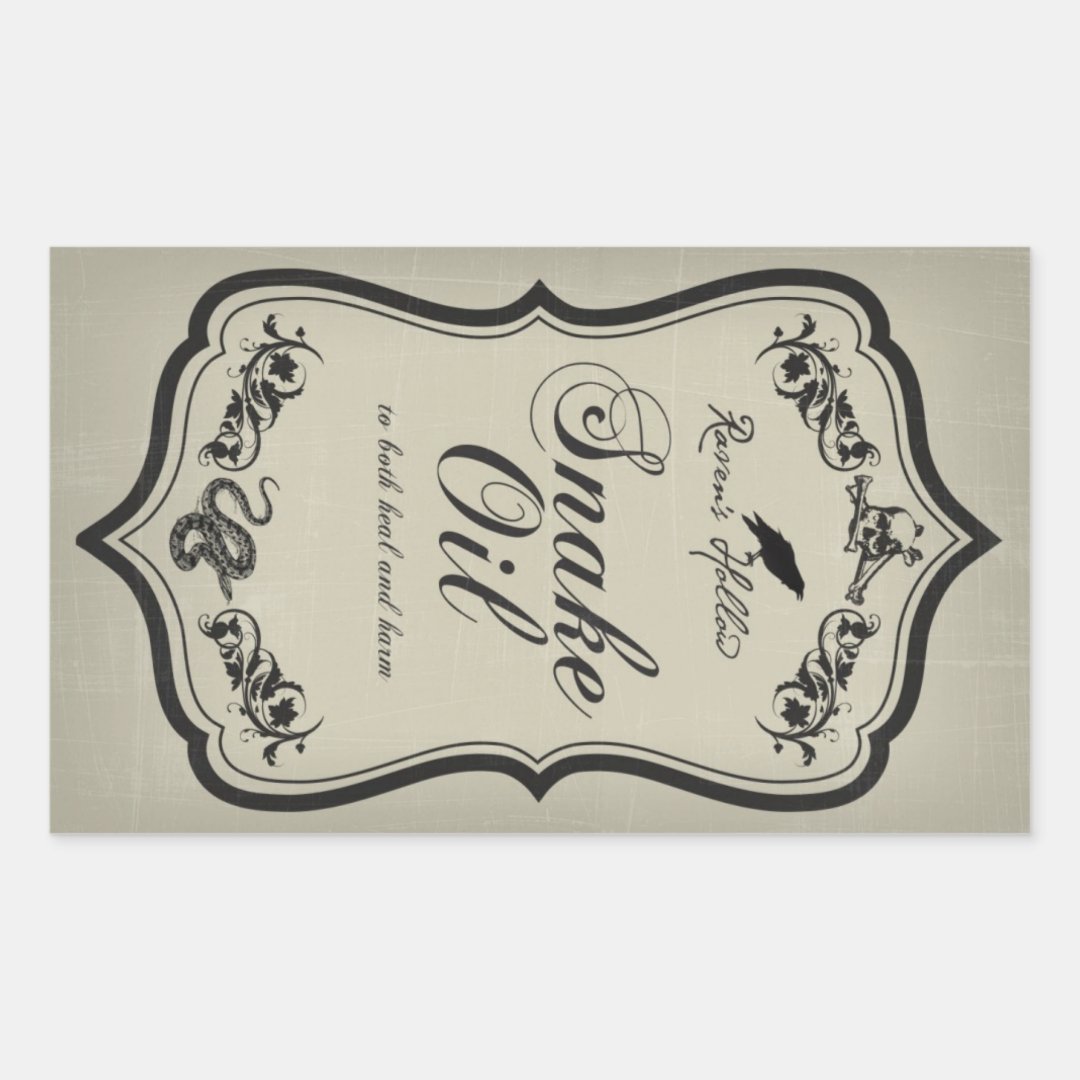 Snake Oil Halloween Jar Sticker Label | Zazzle