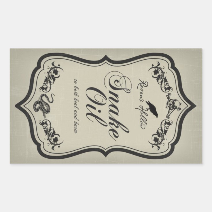 Snake Oil Halloween Jar Sticker Label | Zazzle