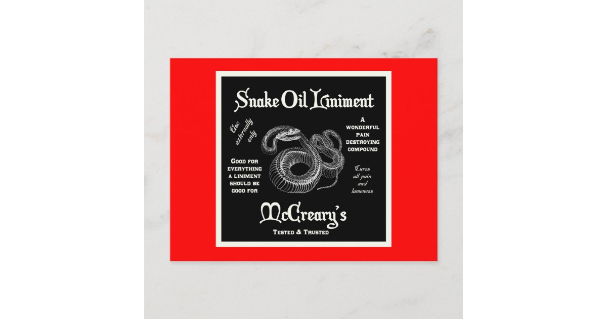 Snake Oil Liniment Postcard | Zazzle