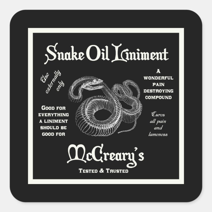 Snake Oil Liniment Sticker | Zazzle
