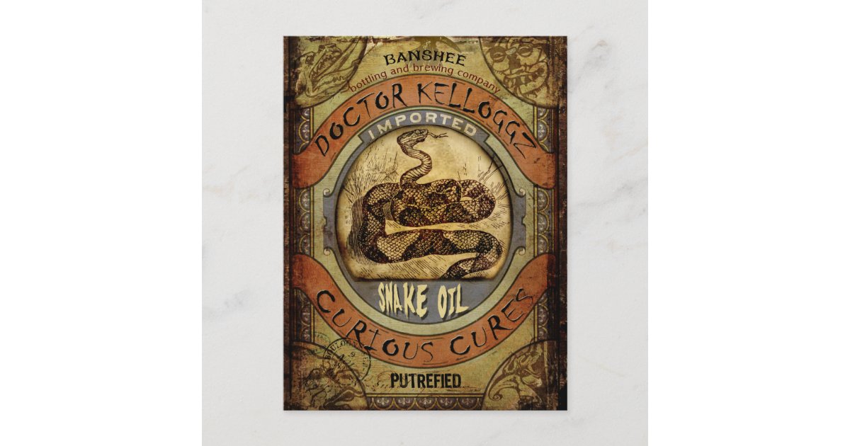 Snake Oil Postcard | Zazzle