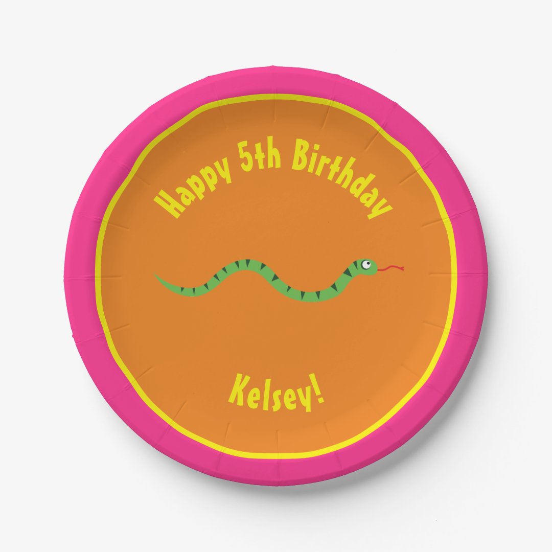 Snake Paper Plates Animal Birthday Party | Zazzle