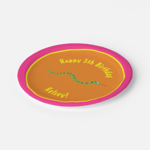 Snake Paper Plates Animal Birthday Party | Zazzle