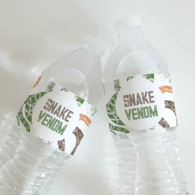 Snake Party Water Bottle Labels | Zazzle