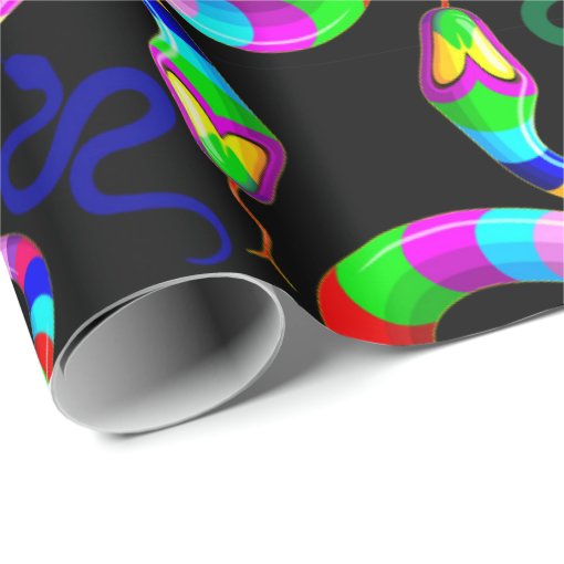 Snake Psychedelic Rainbow Colors Wrapping Paper | Zazzle