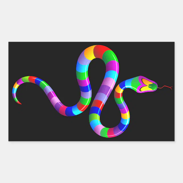 Snake Psychedelic Rainbow Sticker | Zazzle