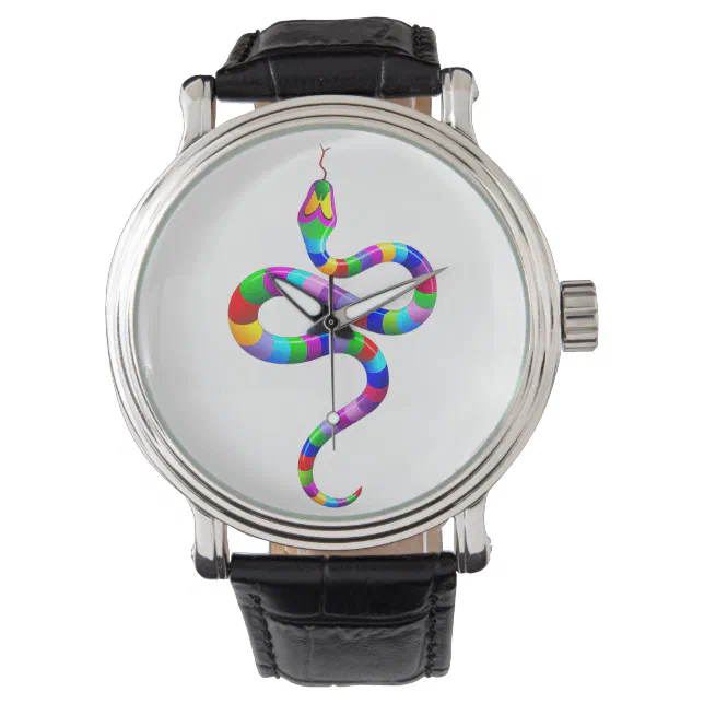 Snake Psychedelic Rainbow watches | Zazzle