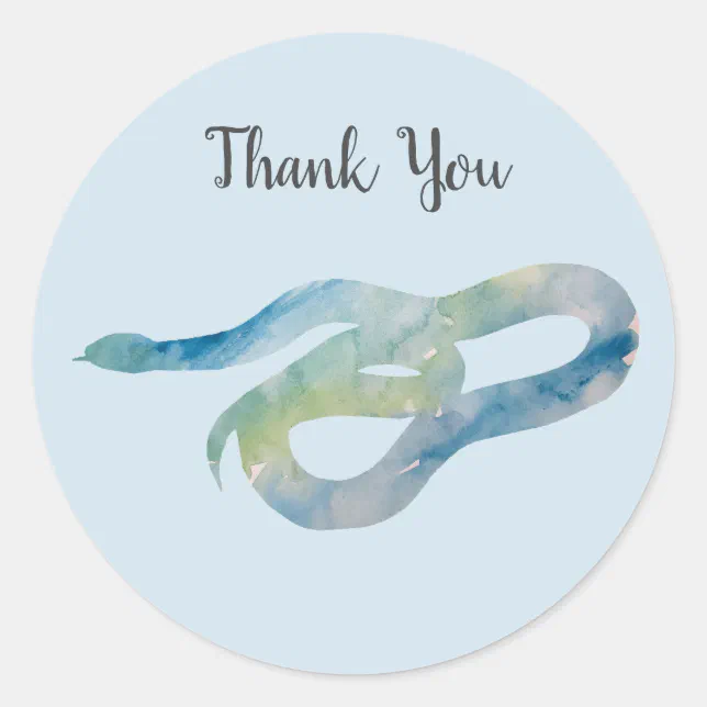 Snake Rainforest Reptile Party Thank You Stickers | Zazzle