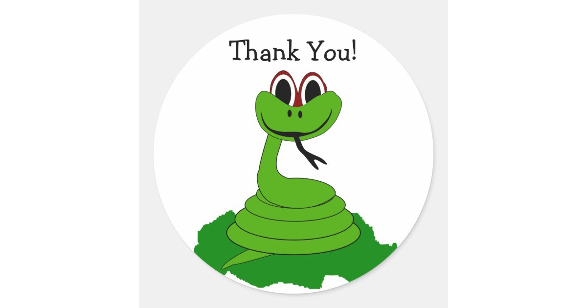 Snake Thank You Sticker | Zazzle.com