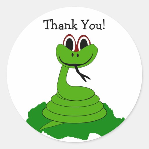 Snake Thank You Sticker | Zazzle