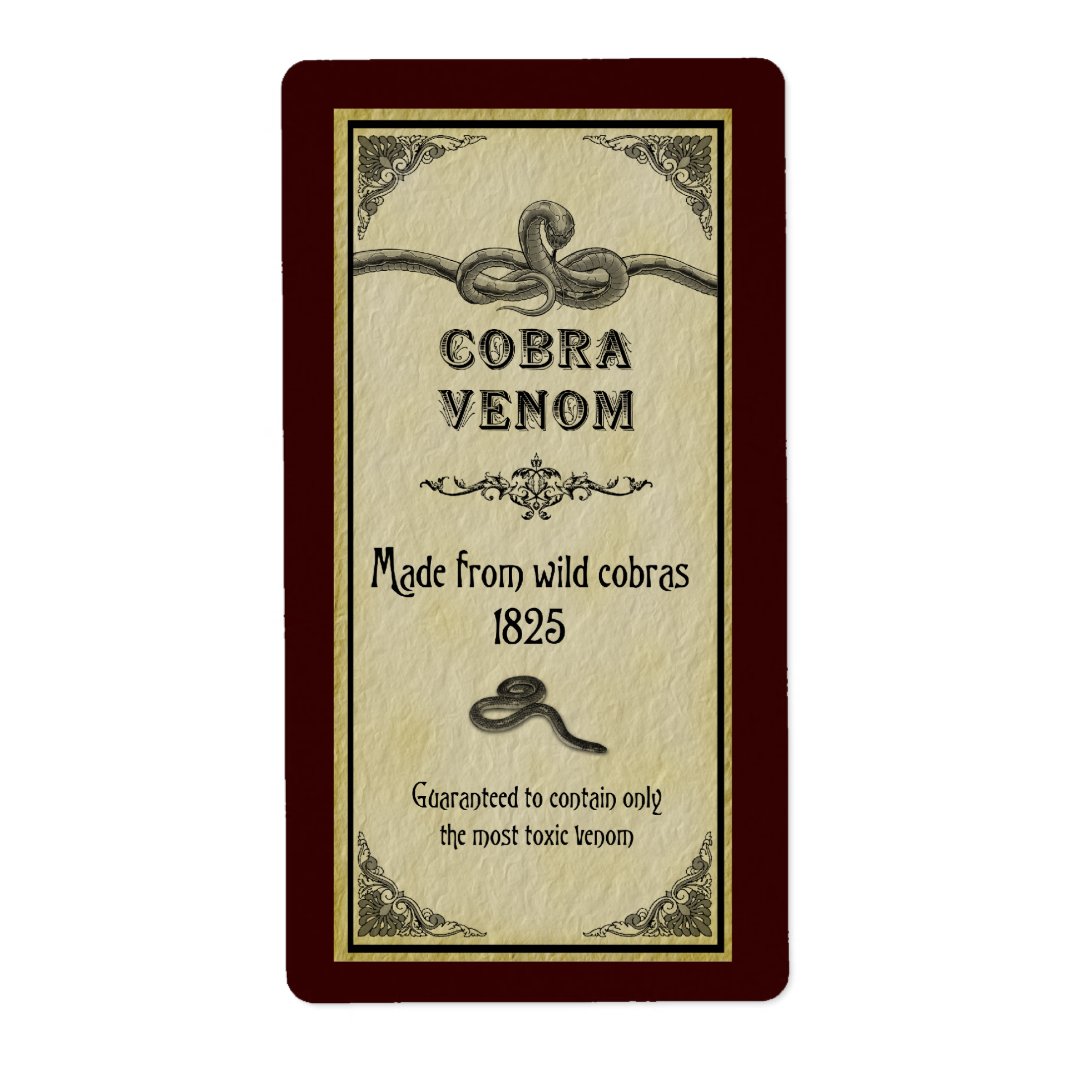 Snake Venom Label | Zazzle