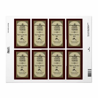 Snake Venom Label | Zazzle
