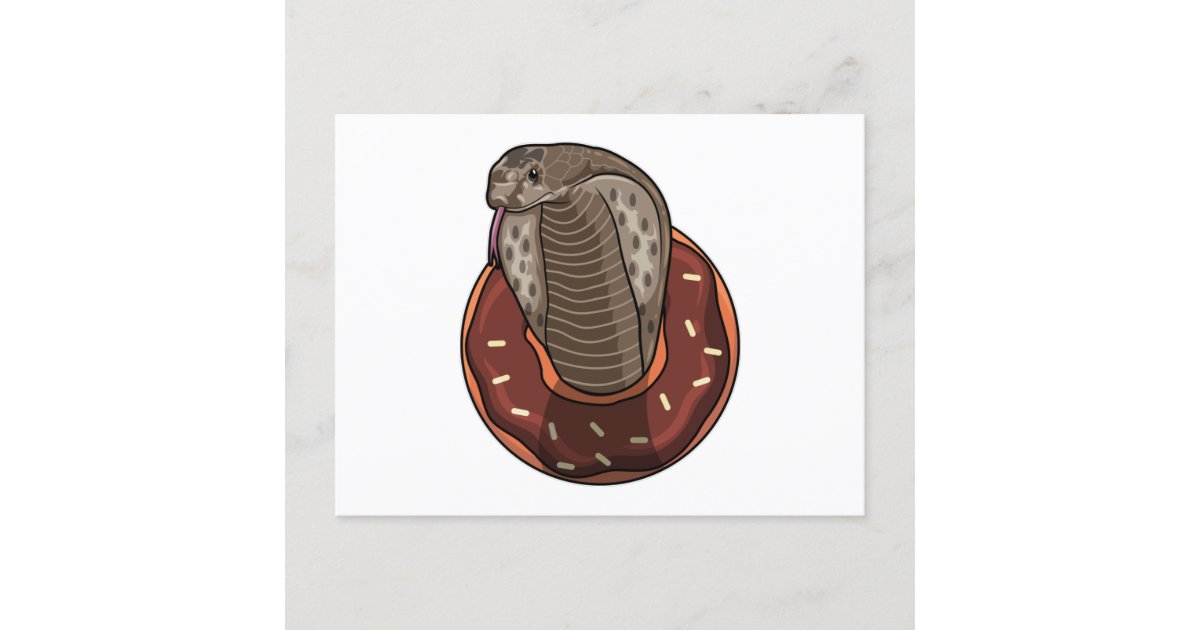 Snake with Donut Postcard | Zazzle