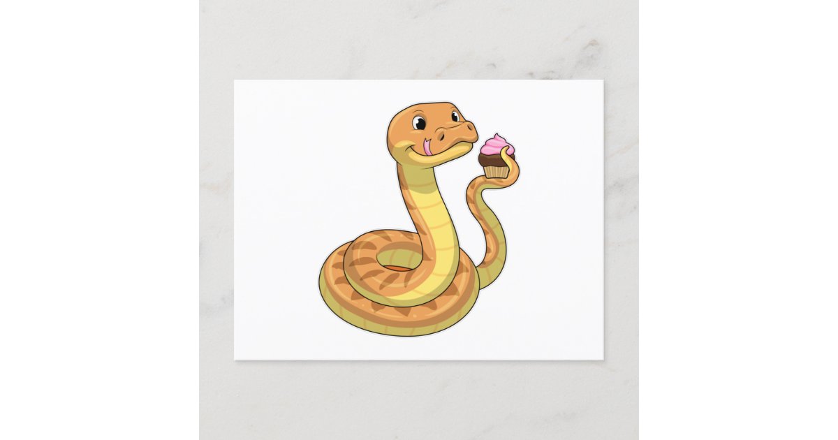 Snake with Muffin Postcard | Zazzle