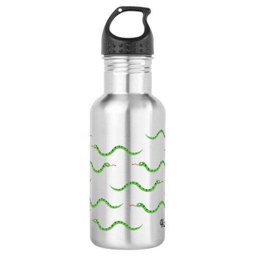 Snakes Kids Reptiles Water Bottle with Name | Zazzle