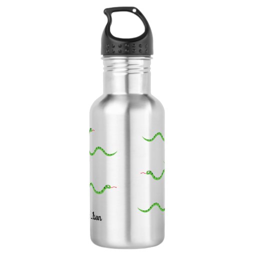 Snakes Kids Reptiles Water Bottle with Name | Zazzle