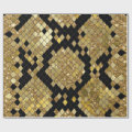 Snakeskin Gold Glitter And Black Pattern Wrapping Paper | Zazzle