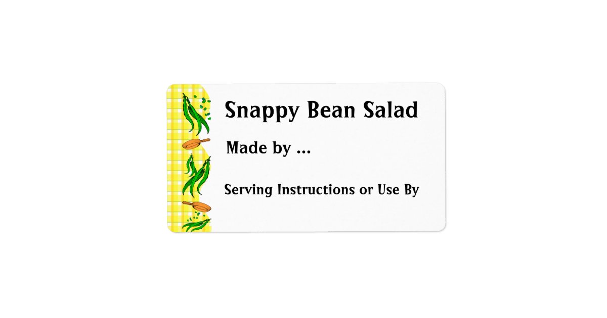 Snap Beans Custom Canning or Freezer Labels | Zazzle