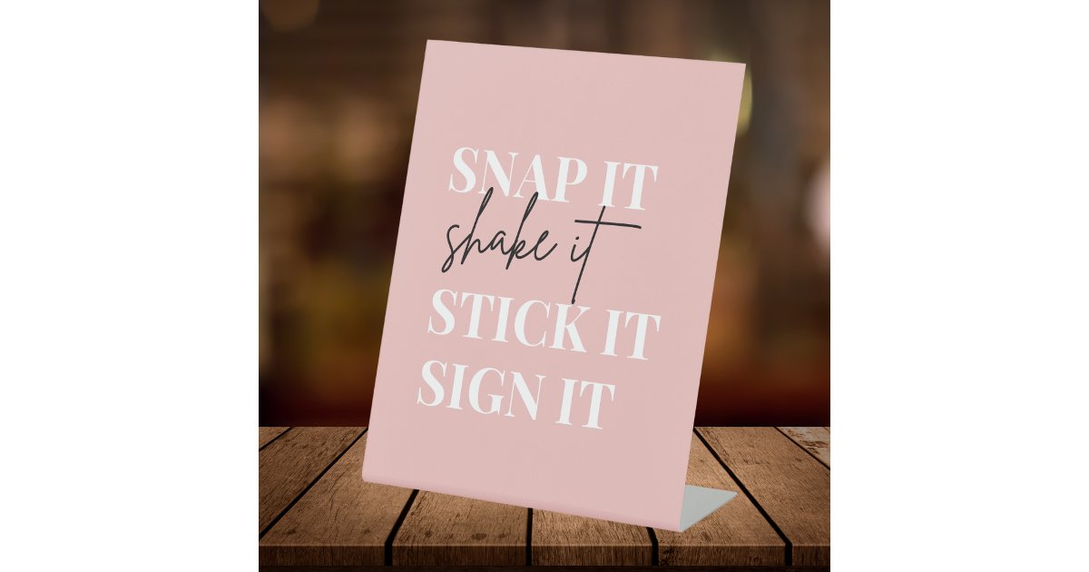 Snap It Shake It Stick It Sign It| Photo Guestbook | Zazzle
