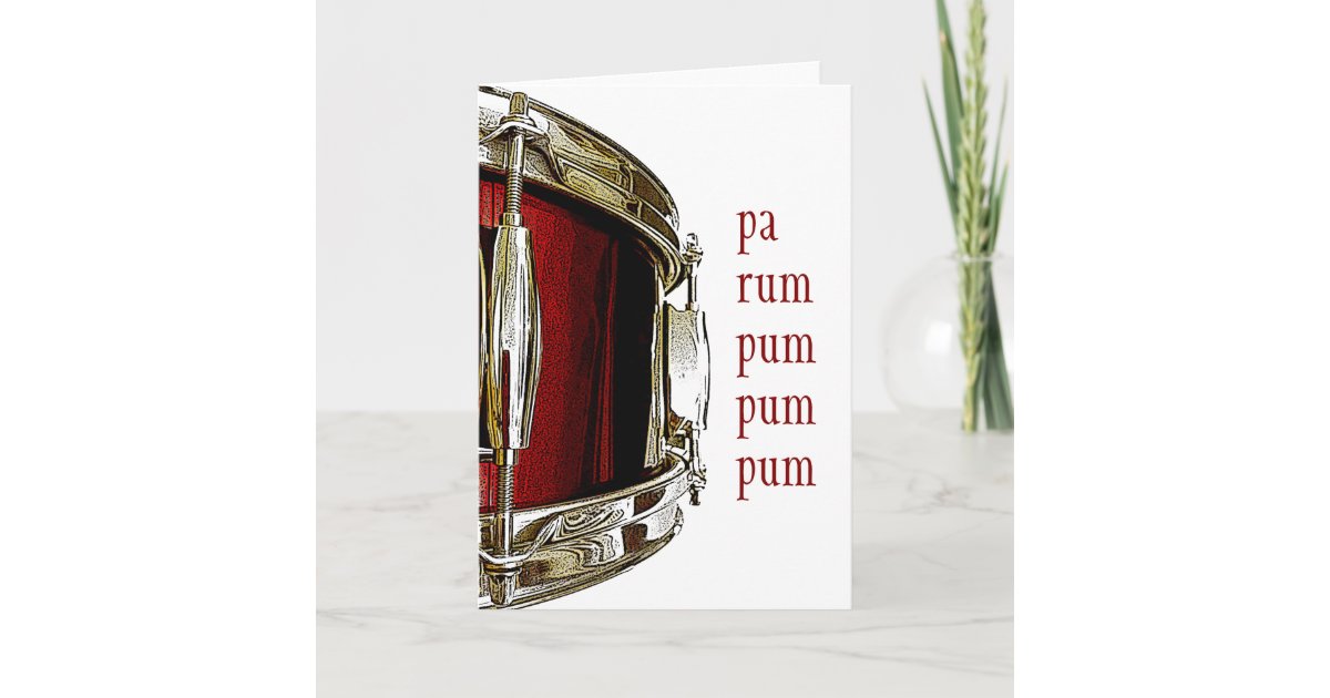 Snare Drum Christmas Card Drummer Boy Drumming | Zazzle