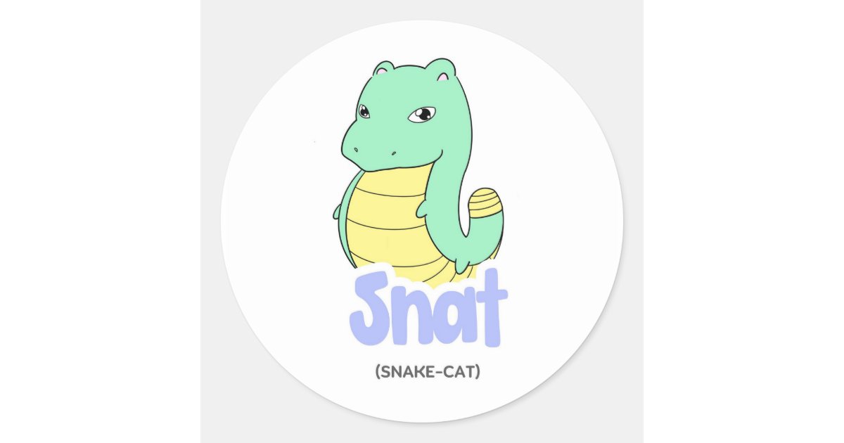 Snat (Snake + Cat) Cute Sticker | Zazzle