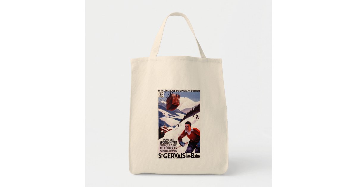 SNCF Railway Cable Car Promo Poster Tote Bag | Zazzle
