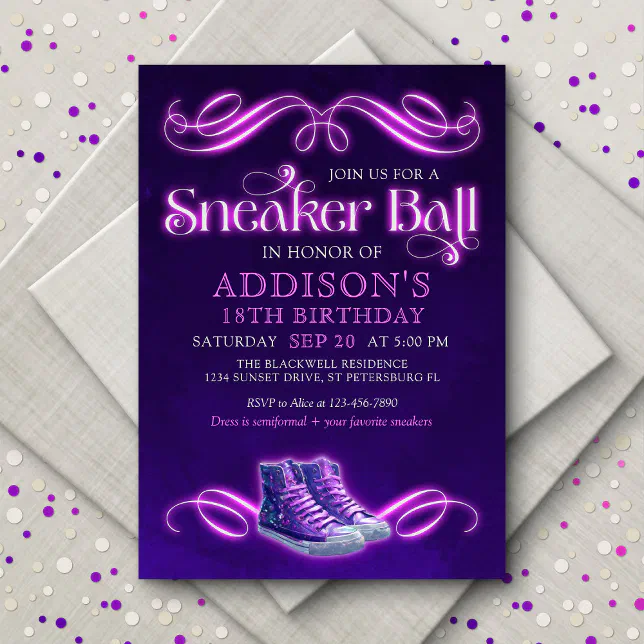 Sneaker Ball Birthday Invitation | Zazzle