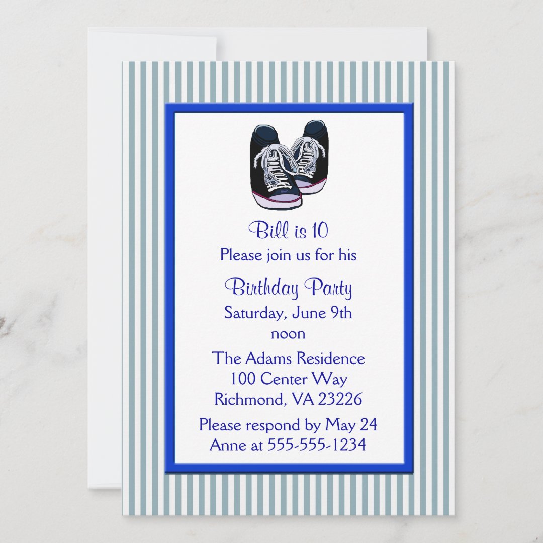 Sneakers Birthday Party Invitation | Zazzle