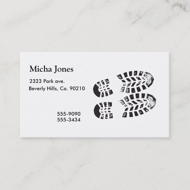 Sneakers Black & White Imprint Business Card | Zazzle