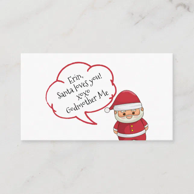 Sneaking Santa Personalised Enclosure Card | Zazzle