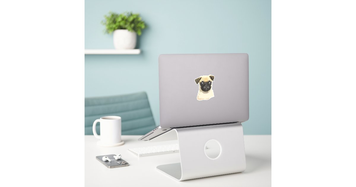 Sneaky Pug Sticker | Zazzle