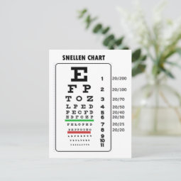 Snellen Chart (Generic Vision Chart) Postcard | Zazzle