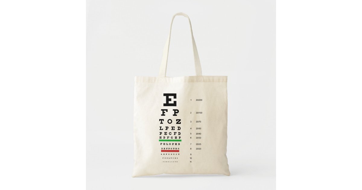 Snellen Eye Chart Bag | Zazzle
