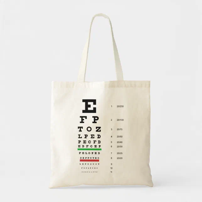Snellen Eye Chart Bag | Zazzle