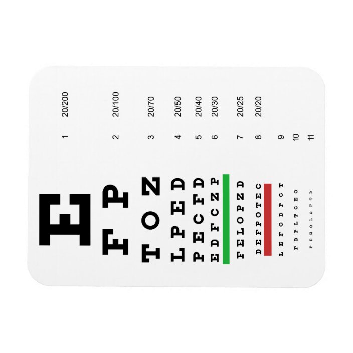 Snellen Eye Chart Premium Magnet | Zazzle.com