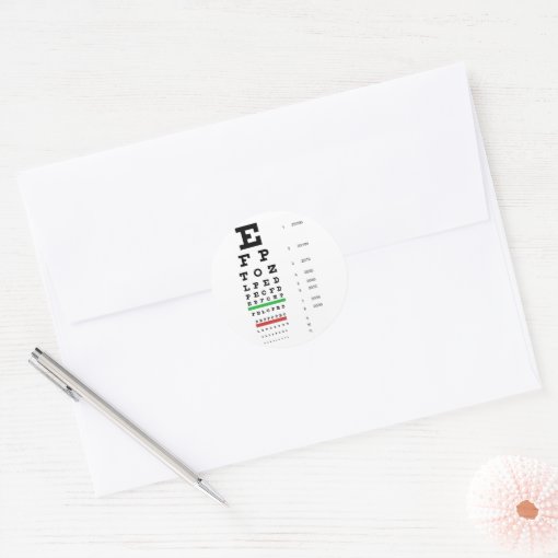 Snellen Eye Chart Sticker | Zazzle