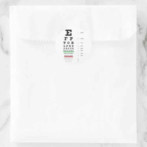 Snellen Eye Chart Sticker | Zazzle