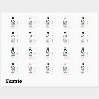 Snellen Eye Chart Sticker | Zazzle