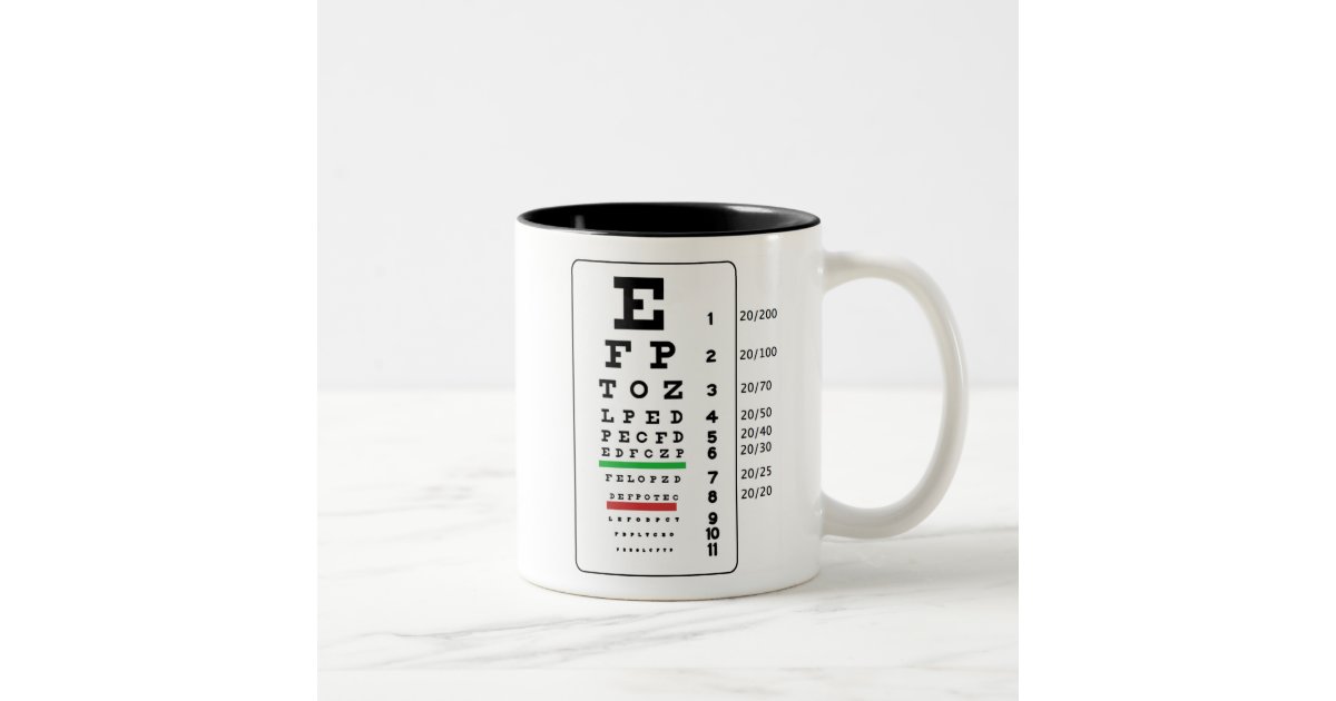 Snellen eyechart mug | Zazzle