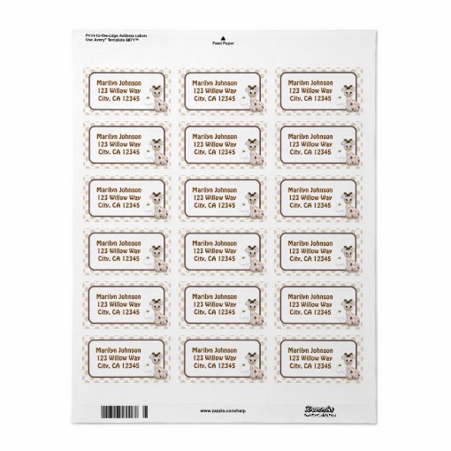 Snickerdoodle Giraffe & Bee Address Label Labels | Zazzle
