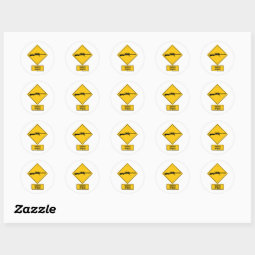 Sniper Ahead Warning Sign Classic Round Sticker | Zazzle
