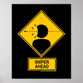 Sniper Ahead Warning Sign (Head Shot) | Zazzle