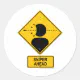 Sniper Ahead Warning Sign (Head Shot) Classic Round Sticker | Zazzle