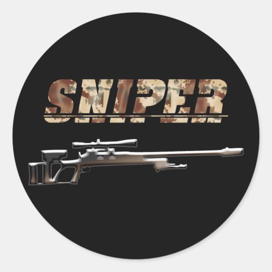 Sniper Classic Round Sticker | Zazzle.com